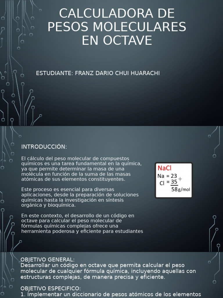 Calculadora Molecular en Octave | PDF | Química | Moléculas