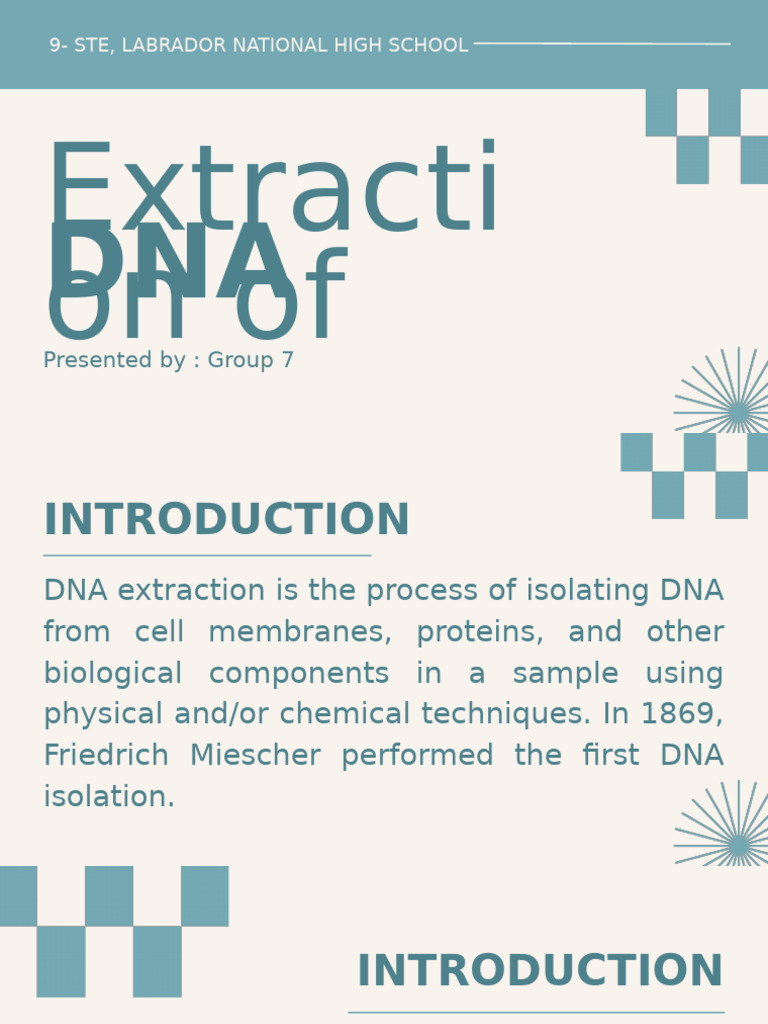 Extraction of DNA | PDF | Biology | Chemistry