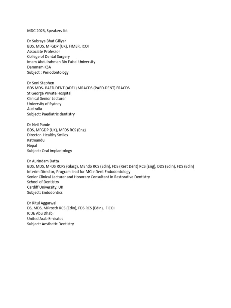 MDC 2023 Speakers | PDF