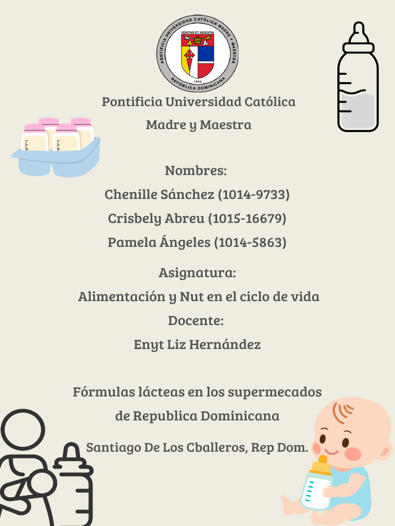 Formulas Lacteas en RD (Chenille, Crisbely, Pamela) | PDF | Leche ...