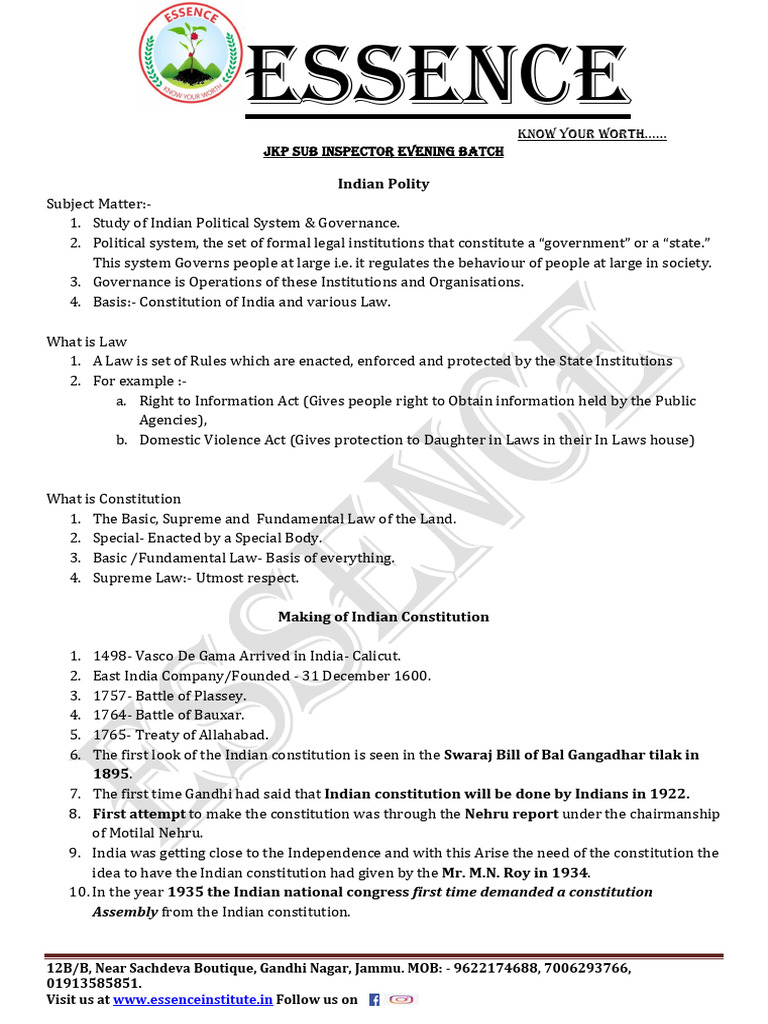 India Polity complete | PDF | Government | Justice