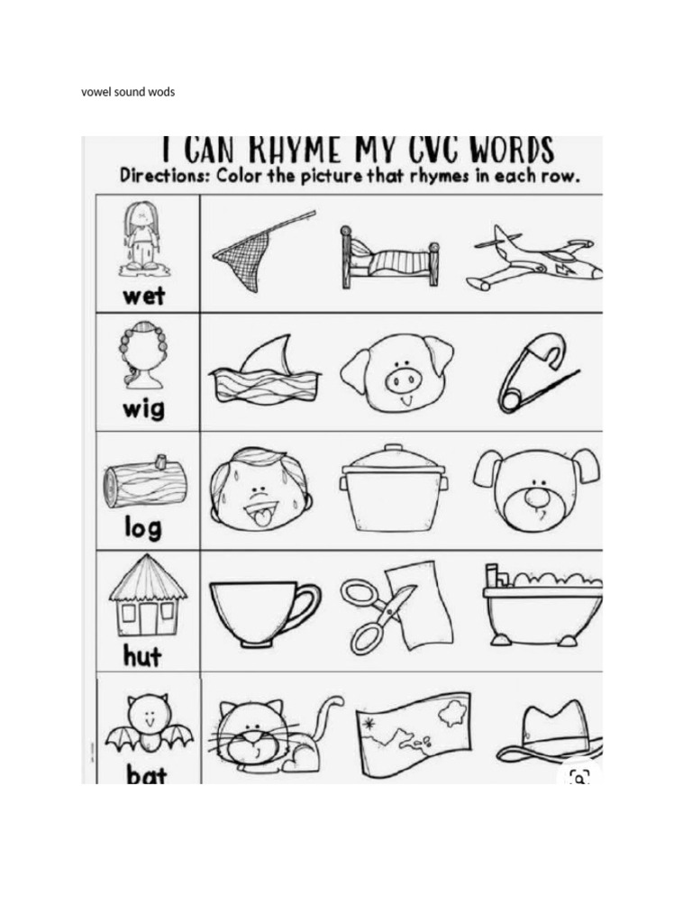 Vowel Sound Wods | PDF
