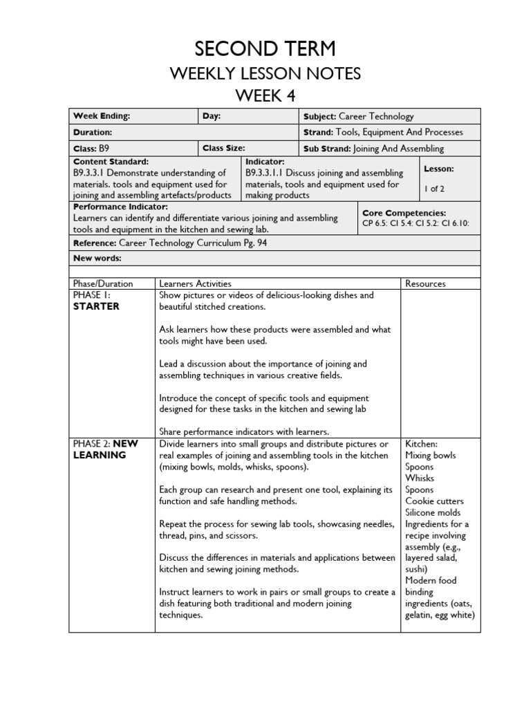 B9-CAT-WK4 | PDF | Sewing | Metalworking