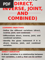 Worksheet On Joint and Combined Variation | PDF | Mechanics | Quantity