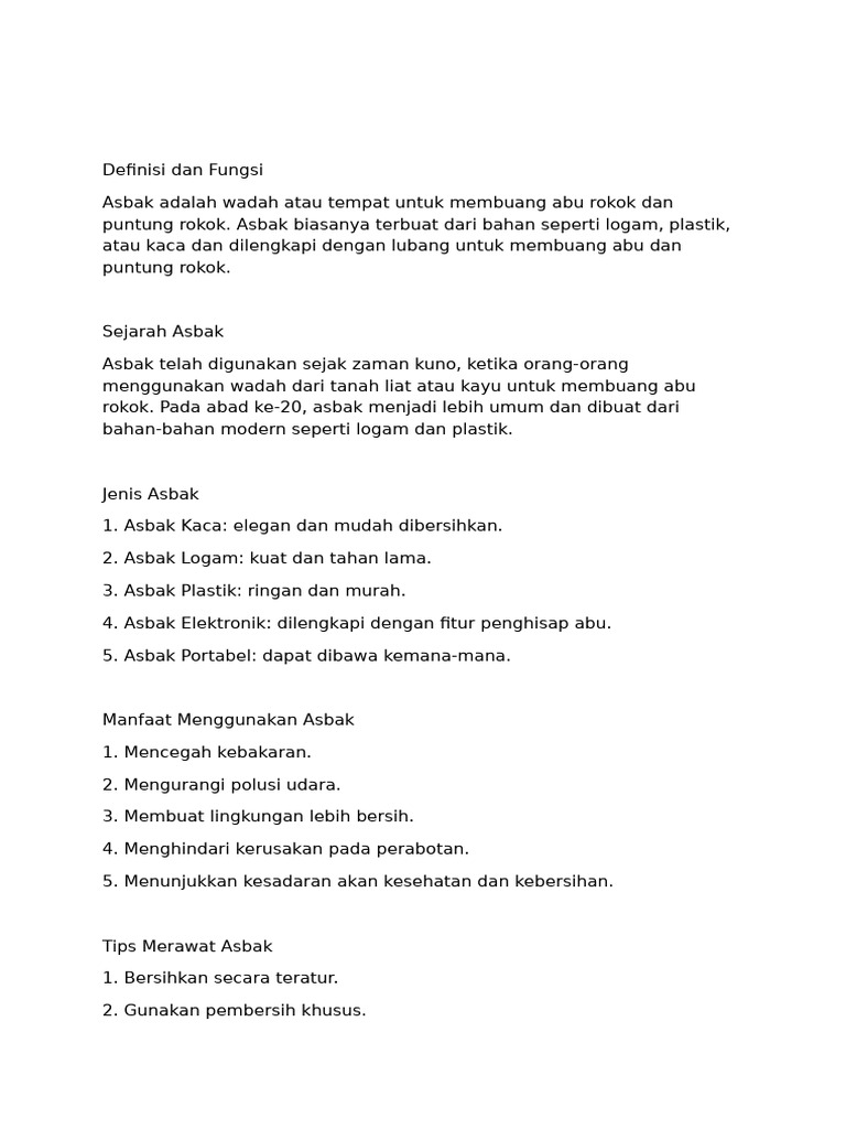 Sejarah Asbak 339362 | PDF