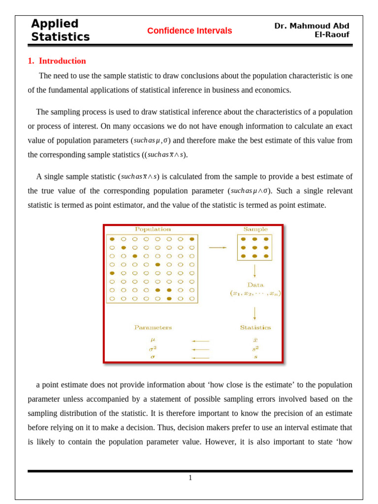 Confidence Intervals | PDF | Errors And Residuals | Sample Size Determination