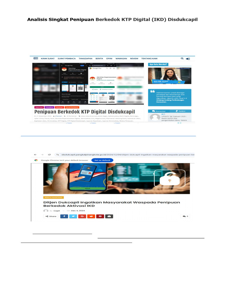 Analisis Singkat Penipuan Berkedok KTP Digital | PDF