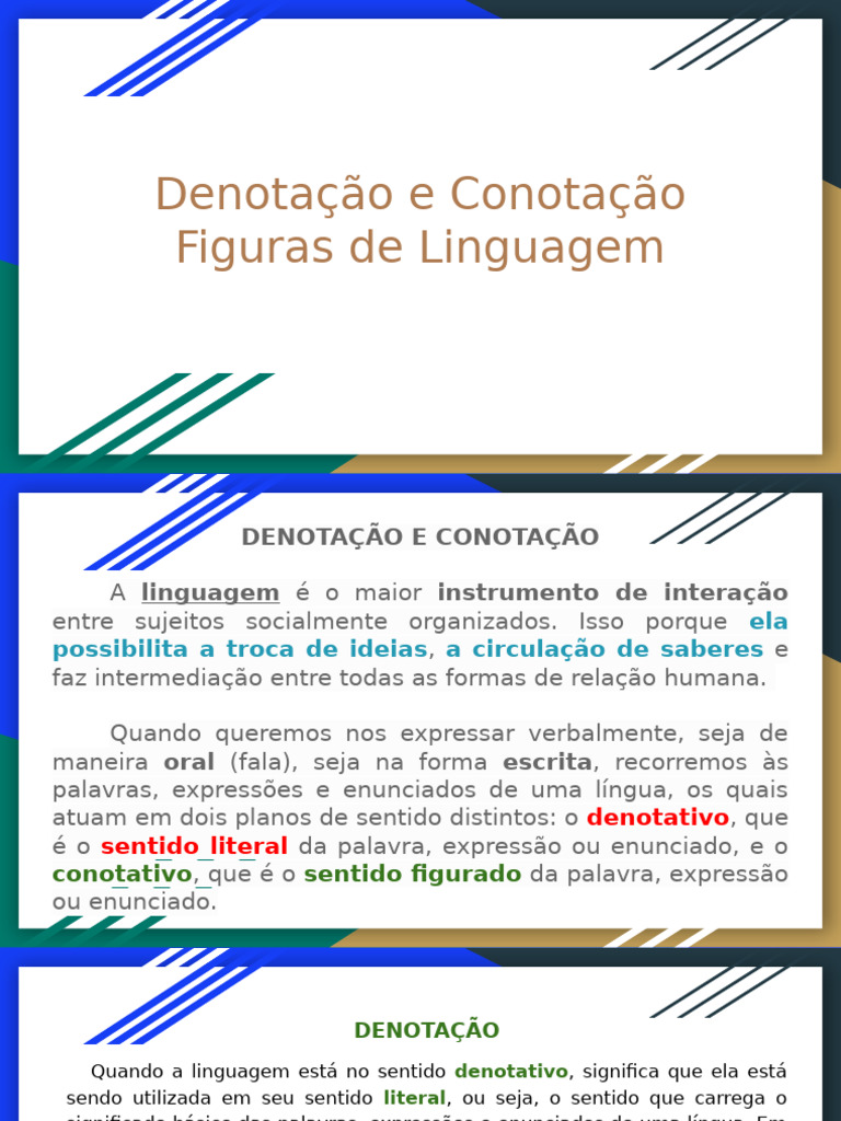 Denotação e Conotação _ Figuras de Linguagem | PDF | Palavra | Conotação