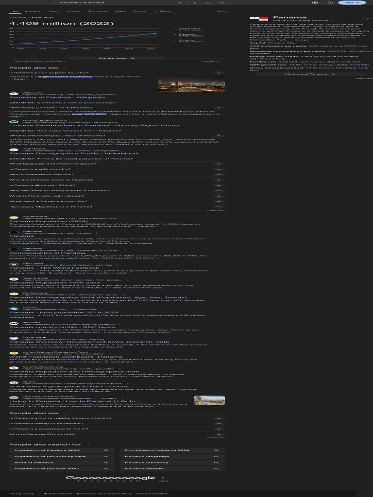 Panama Population Overview 2024 | PDF | Cost Of Living | Panama