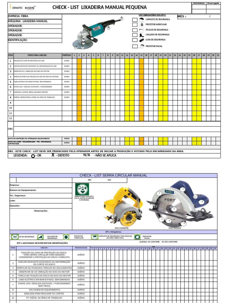 Check - List SERRA CIRCULAR MANUAL | PDF