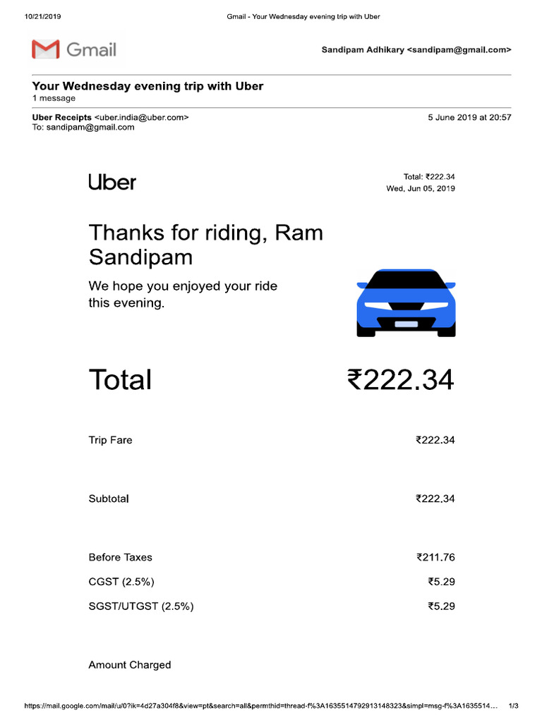 Uber Receipt 4 | PDF