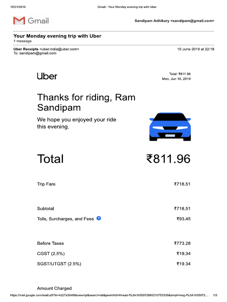 Uber receipt 2 | PDF