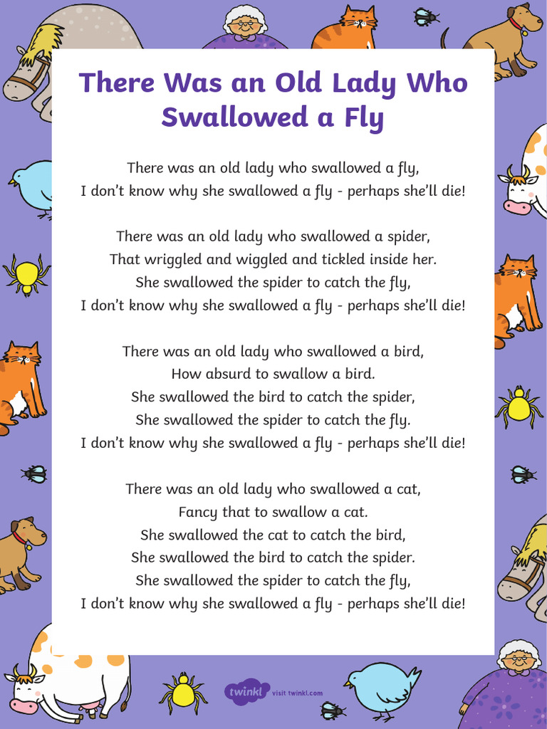 There Was An Old Lady Who Swallowed A Fly | PDF
