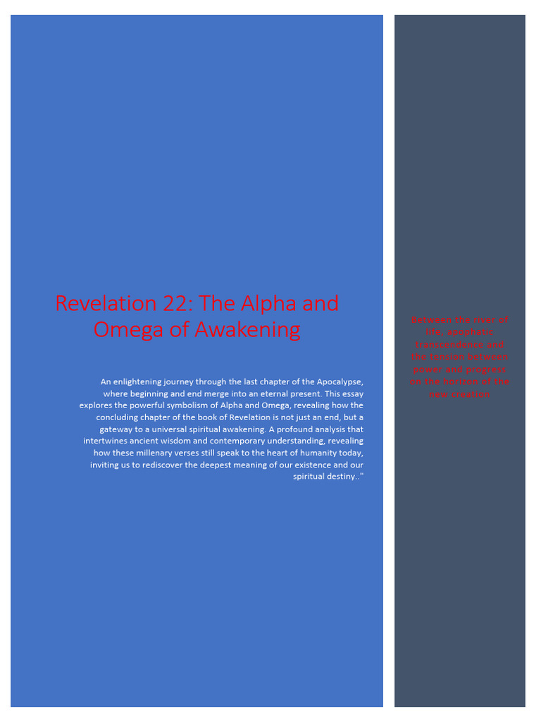 Alpha and Omega: A Spiritual Awakening | PDF | Revelation | Angel