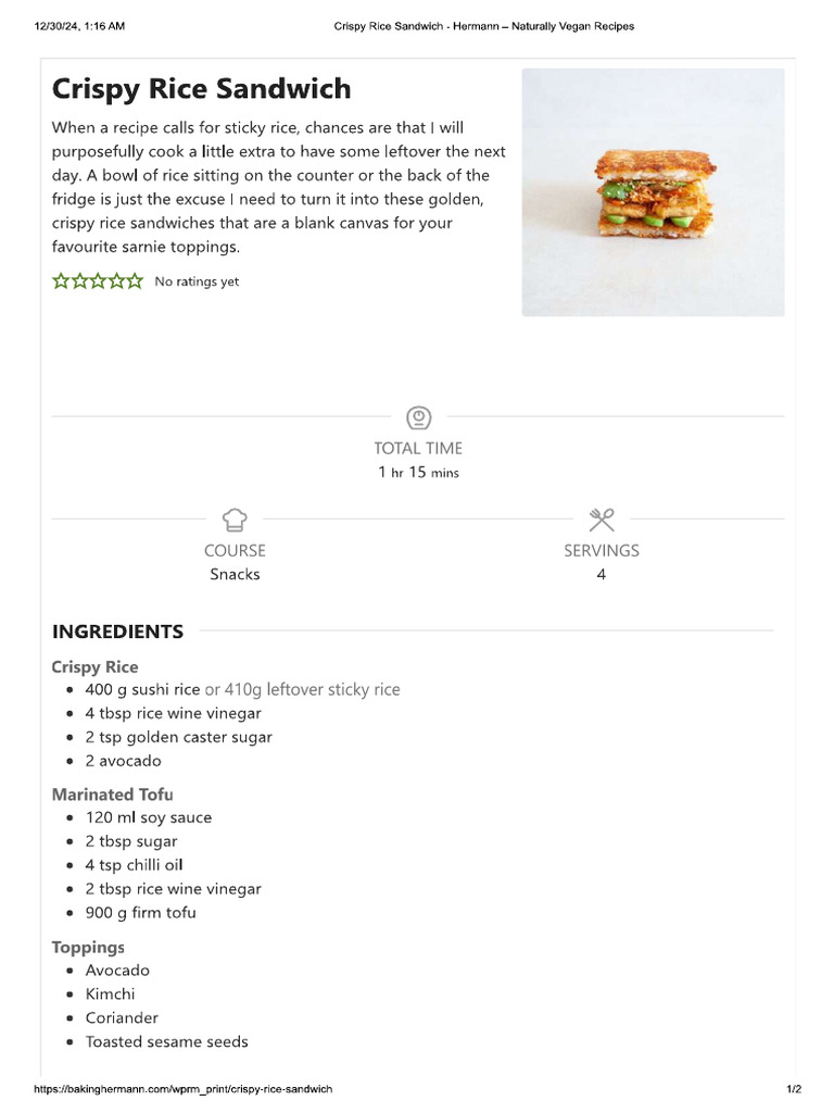 Crispy Rice Sandwich | PDF
