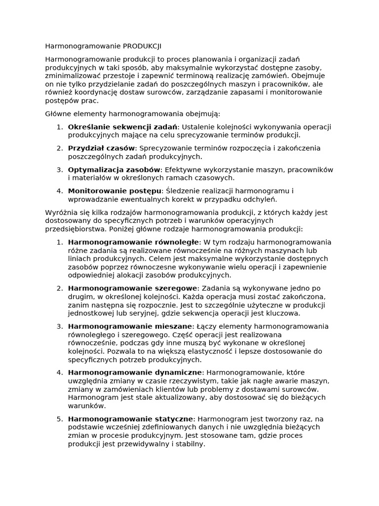 Produkcja Kolos | PDF