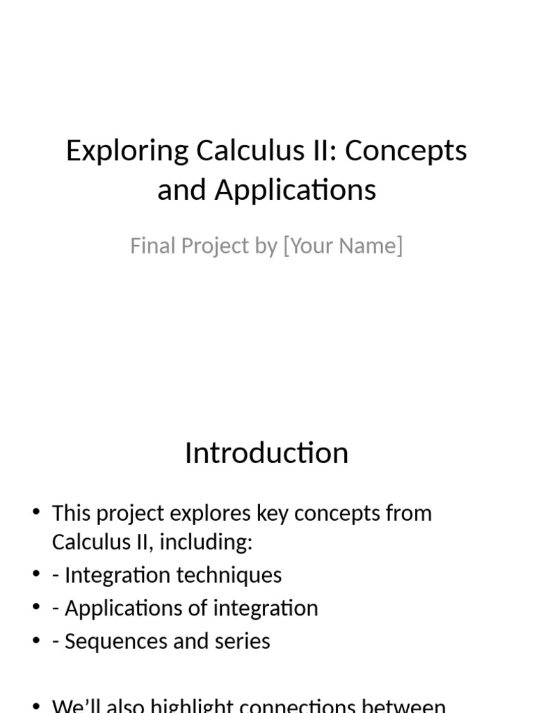 Calculus II Final Project | PDF