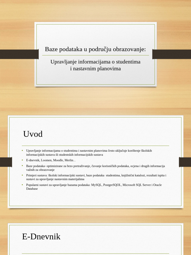 Baze Podataka Prezentacija | PDF