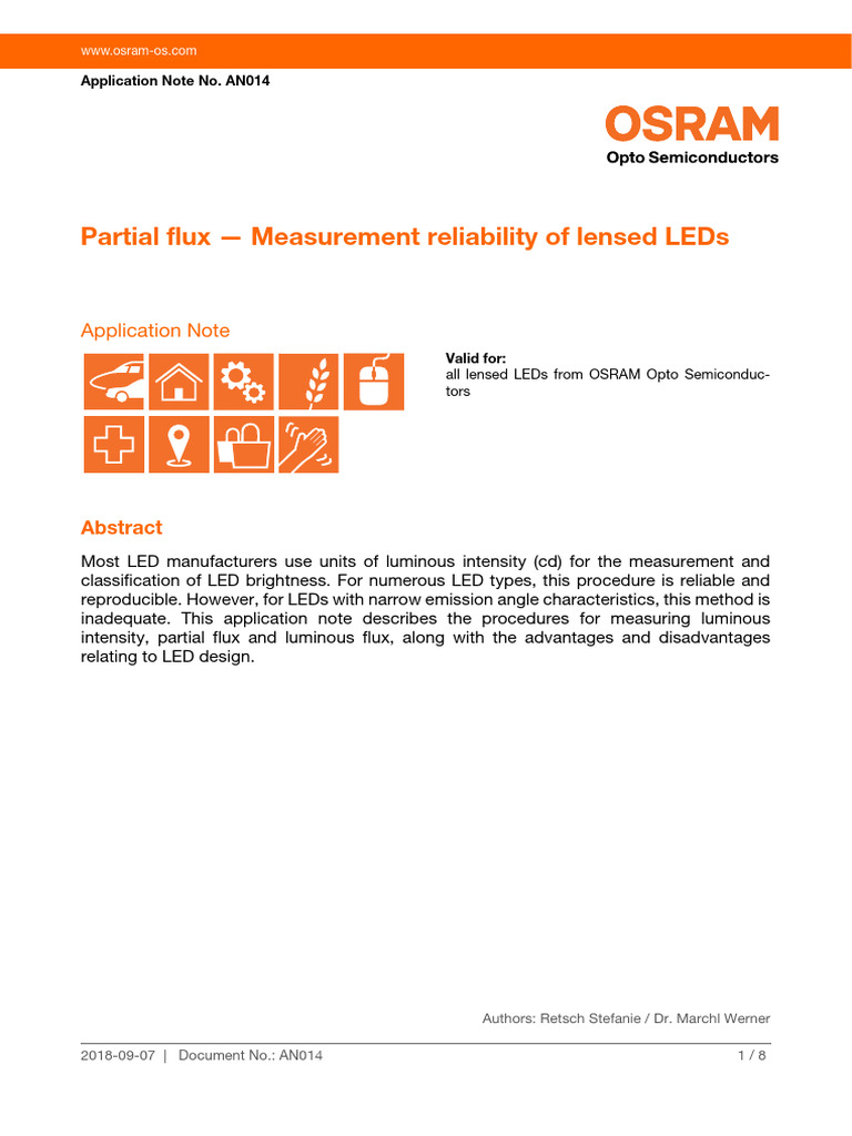 Partial Flux - Measurement Reliability of Lensed LEDs | PDF | Light ...
