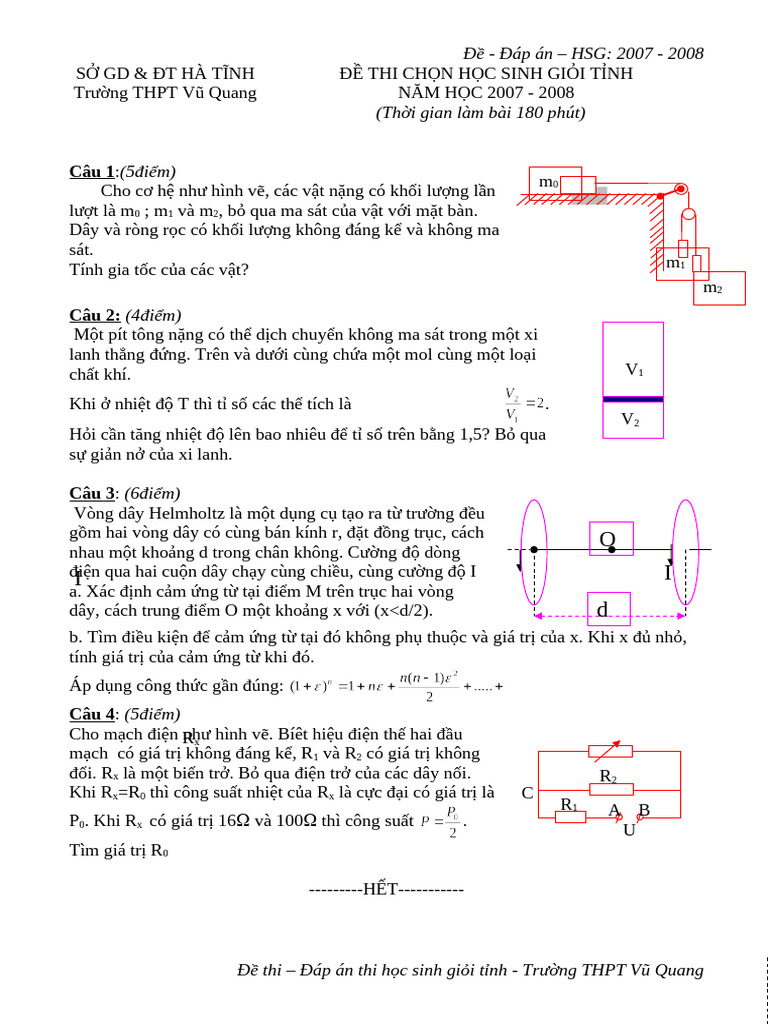 De Thi HSG 11 Tinh Ha Tinh | PDF