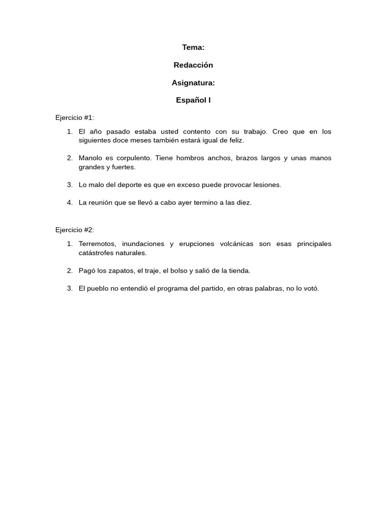 Tarea Redaccion | PDF