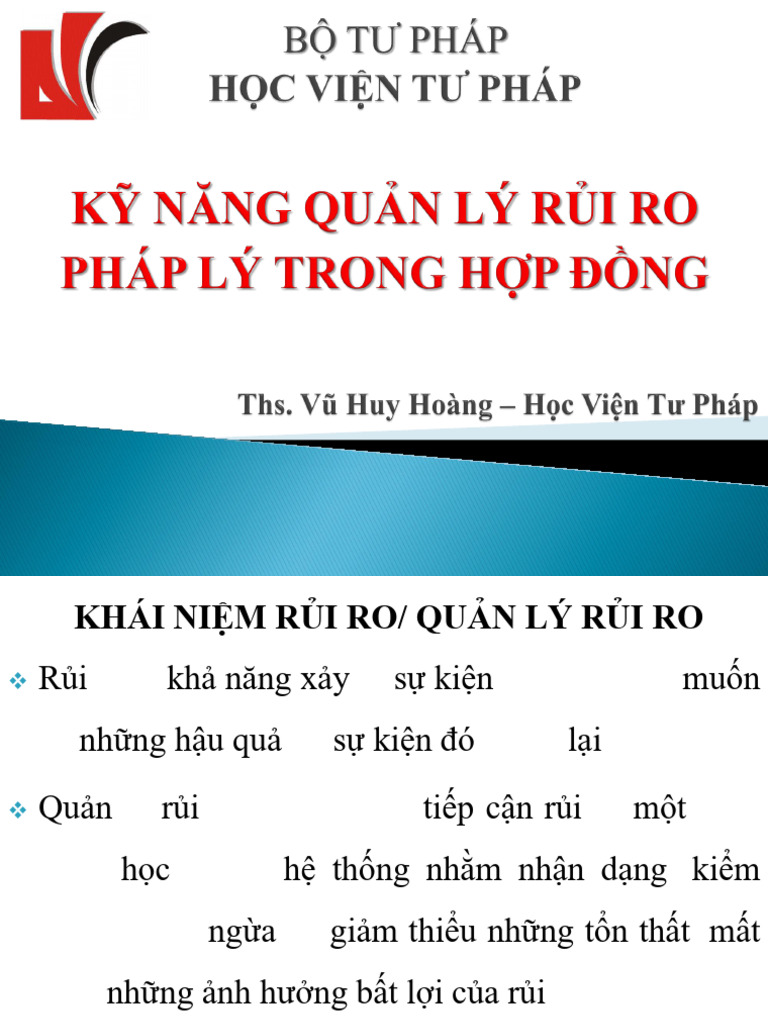 Ky Nang Quan Ly Rui Ro Hop Dong | PDF