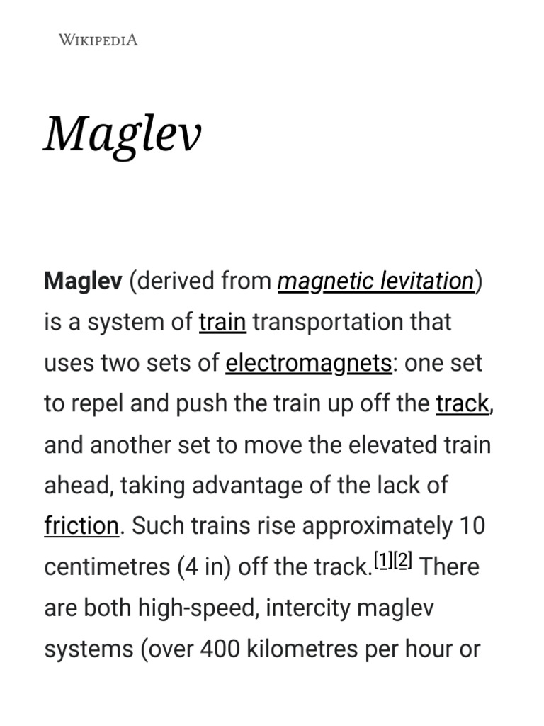 Maglev - Wikipedia | PDF | Train | Transport