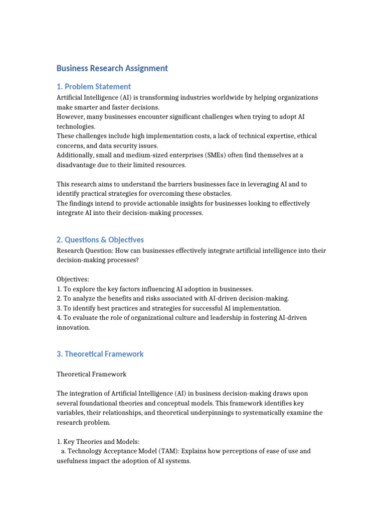 Business_Research_Assignment_Updated (1) | PDF | Artificial ...