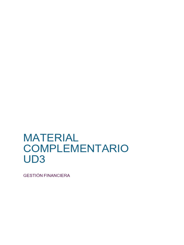 Contenido Complementario UD3 | PDF | Interés | Préstamos