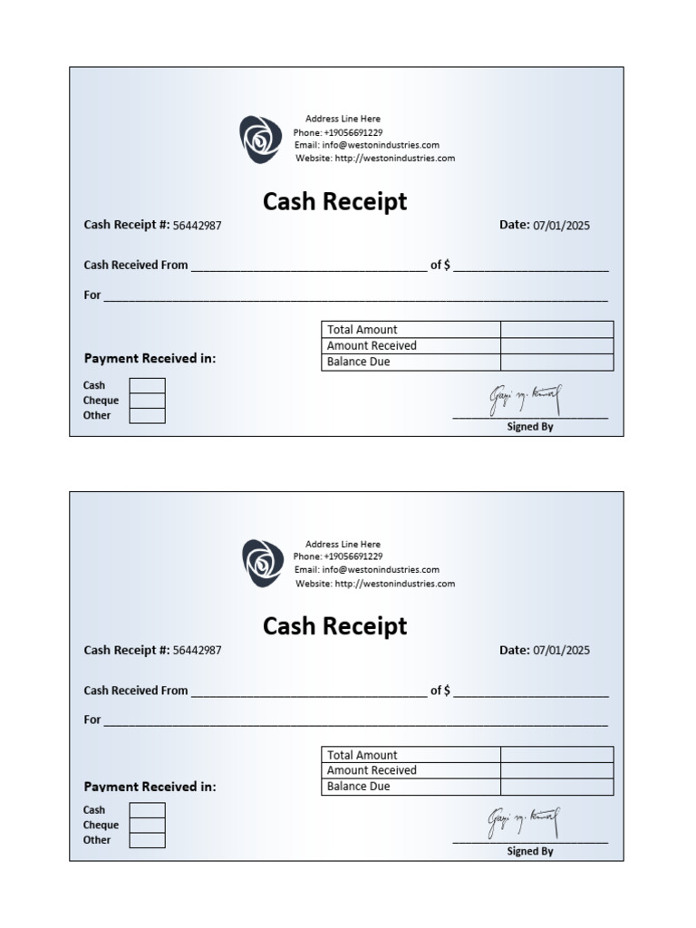 Cash Receipt Template for Payments | PDF | Payments | Money