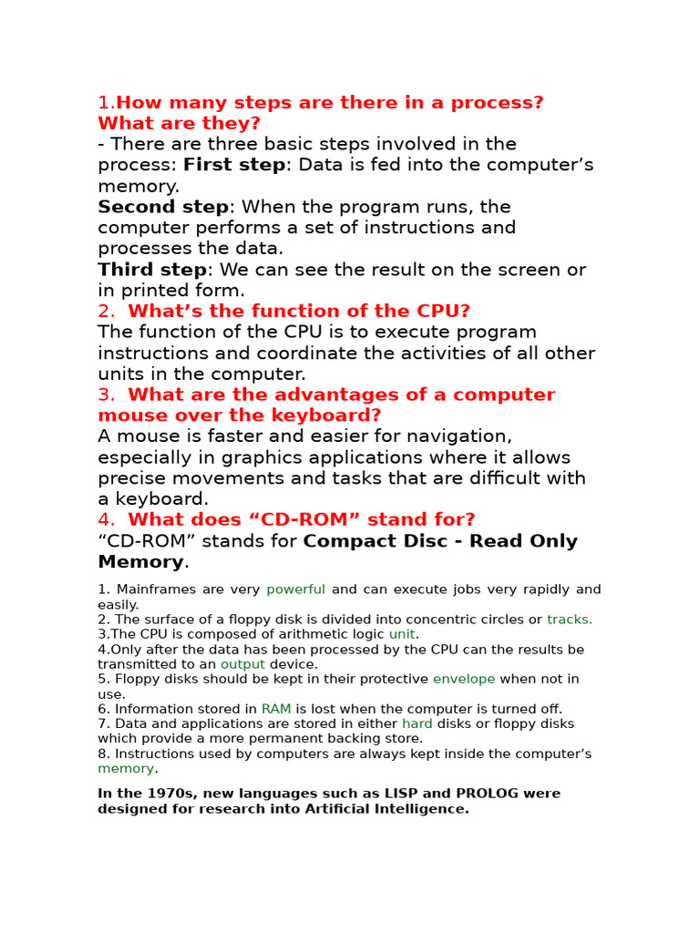 First Step Second Step: How Many Steps Are There in A Process? What Are They? | PDF