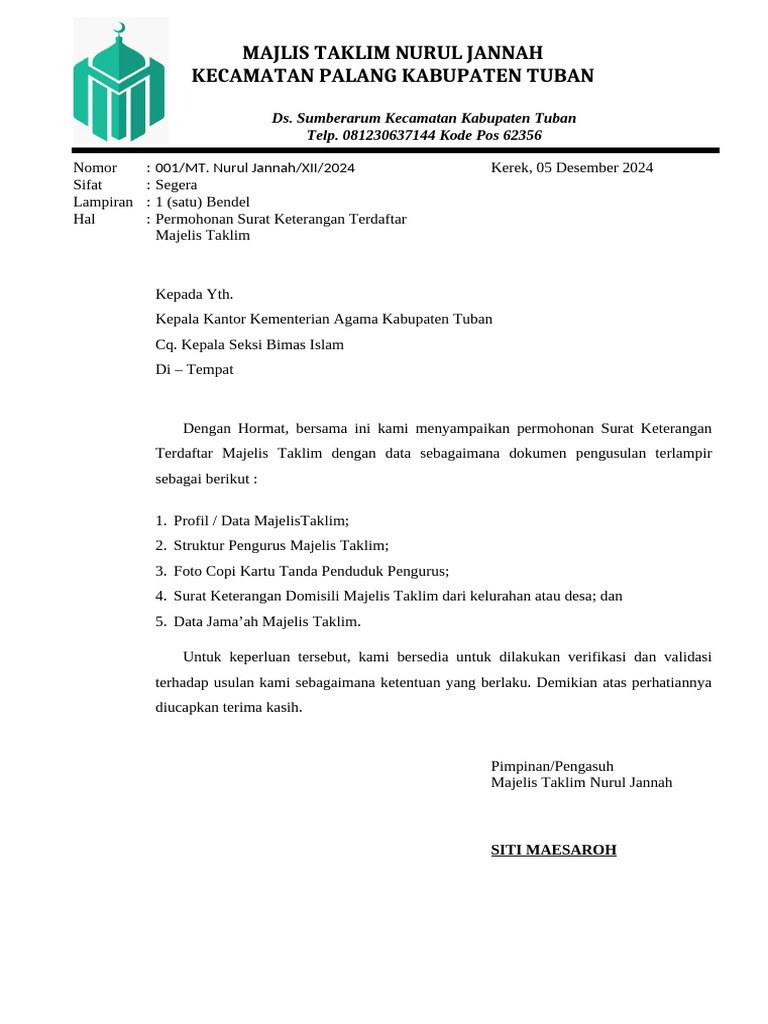 Pengajuan SKT MT PAC 2021 | PDF