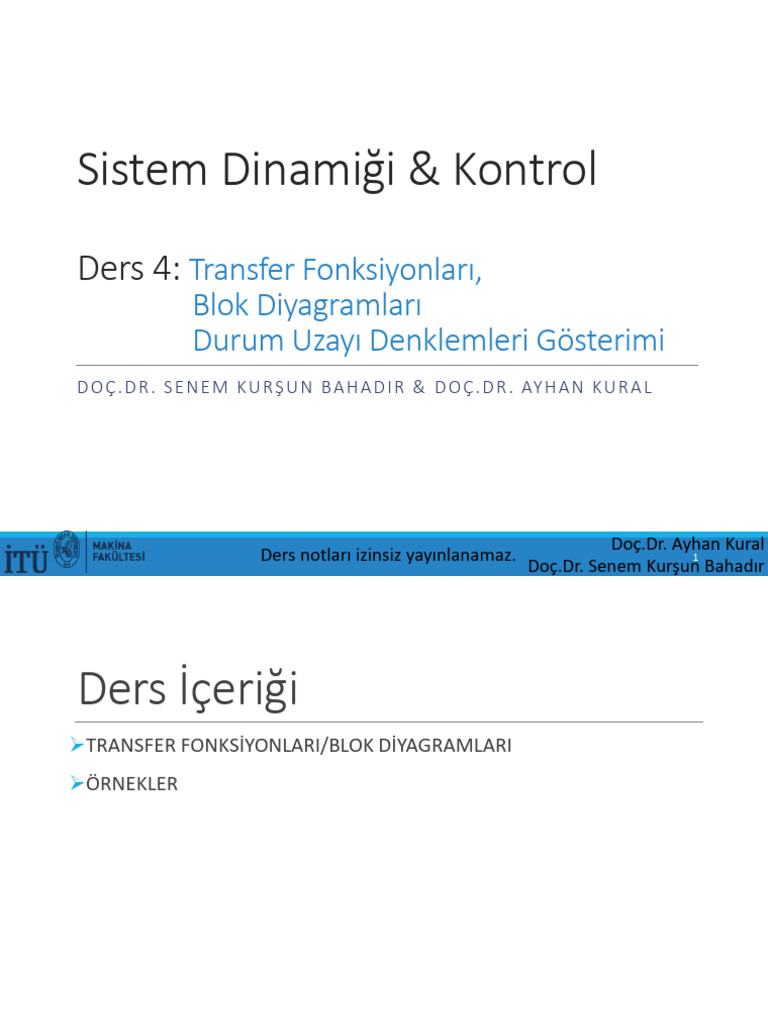 System Dynamics & Control - Lecture 4 | PDF