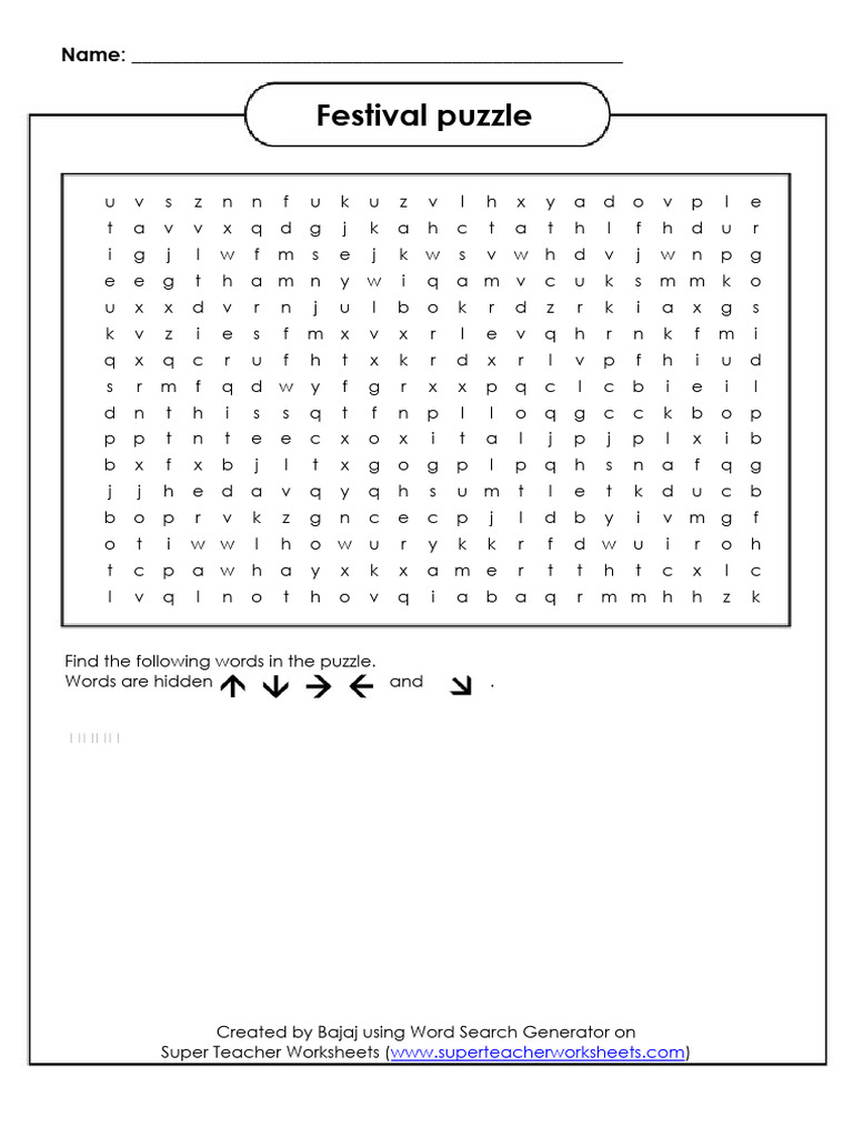Festival Word Search Puzzle | PDF | Word Search | Puzzles