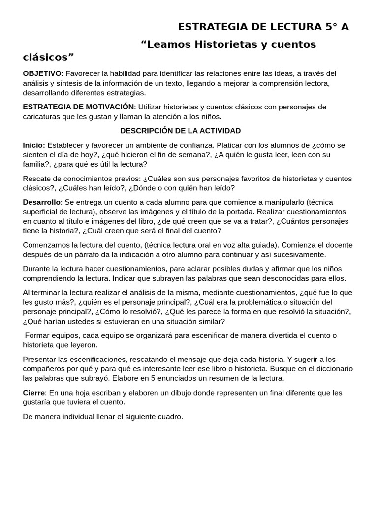 Estrategia de Lectura 5 | PDF | Comprensión lectora | Aprendizaje