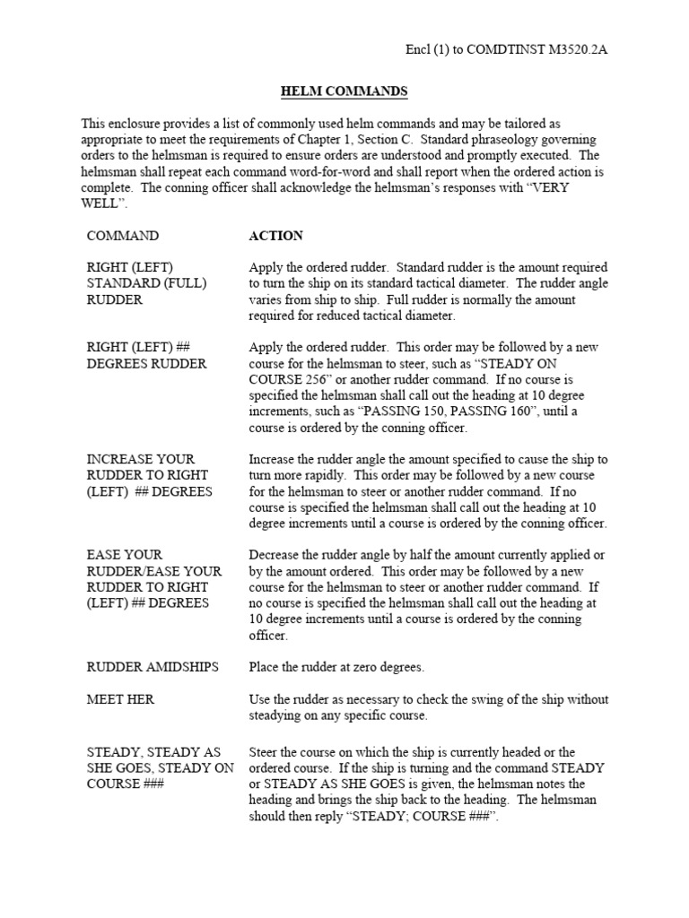 Standard Commandsand Navigation | PDF | Shipping | Navigation