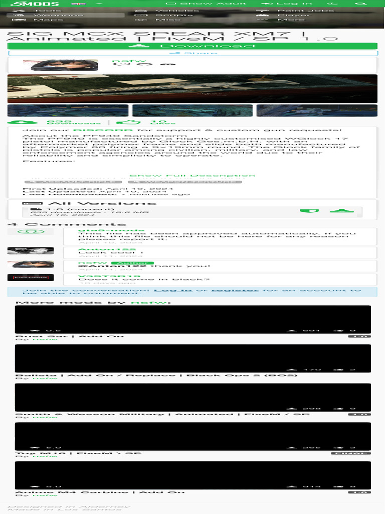 Sig MCX Spear Xm7 Animated Fivem SP - Gta5 | PDF | Projectiles | Ammunition