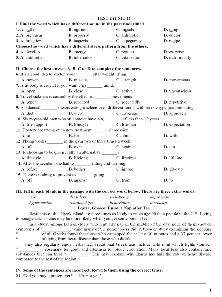 Unit 1 - Test 2 | PDF