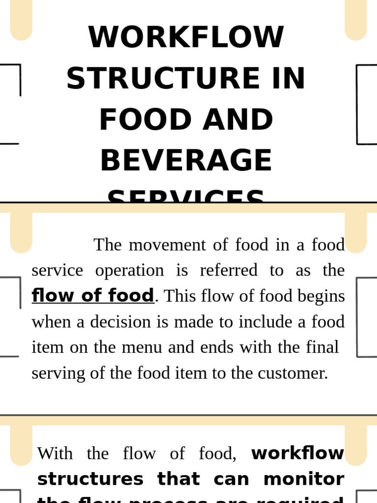 Food Service Workflow Essentials | PDF | Tableware | Food Storage