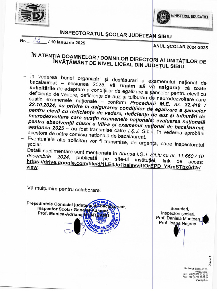 Solicitare Adaptari Conditii Examen Bac 2025 | PDF