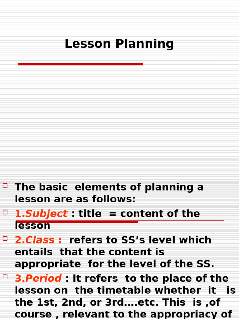 Lesson Planning | PDF