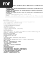 Clarivate Master Journal List August 2025 Update | PDF | Medical Specialties | Medicine