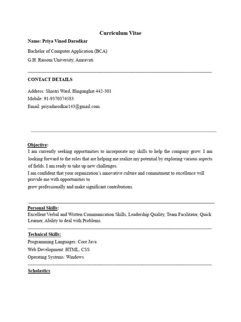 Resume Pdf Web Development Software Engineering