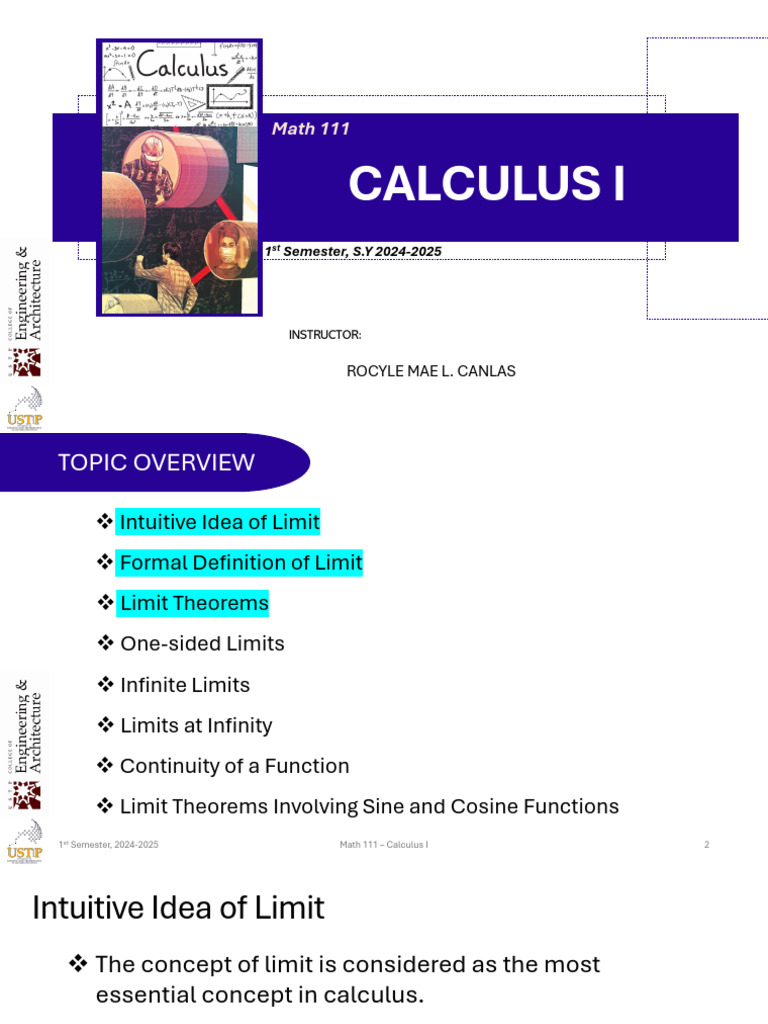 Calculus 1 Lecture 3 - Limits and Continuity | PDF | Limit (Mathematics) | Calculus