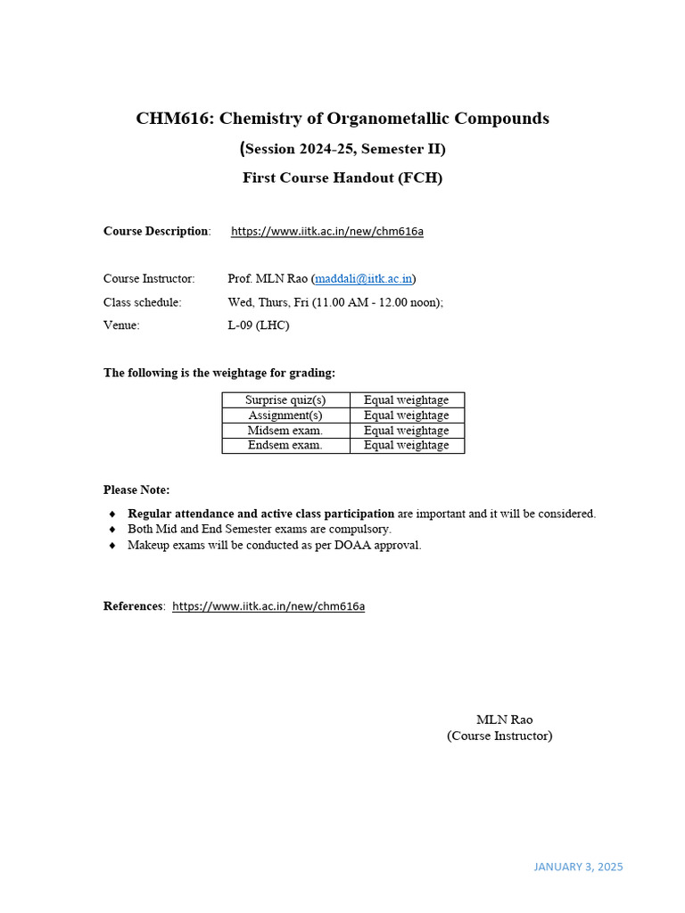 FCH_CHM616 (Jan 2025) | PDF