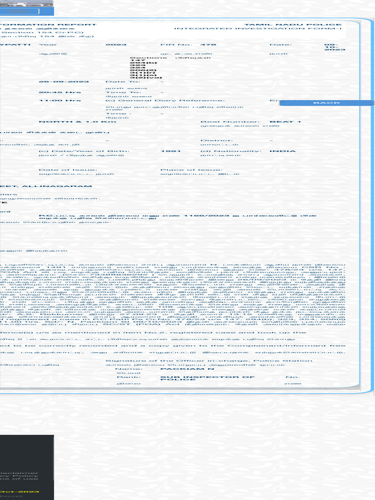 l Nadu Police - Citizen Portal - Welcome to Tami | PDF