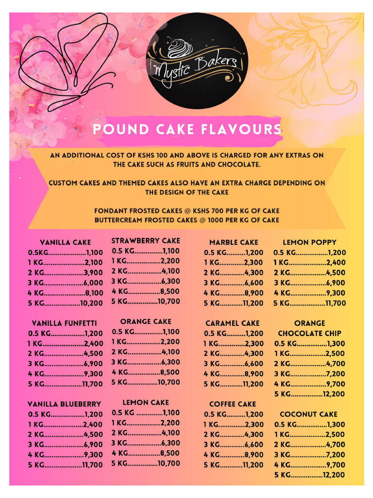 Mystic Cake Menu | PDF