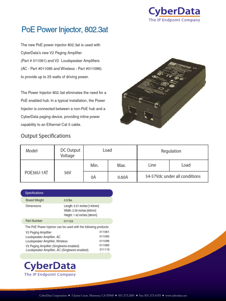 Power Injector at | PDF | Power Supply | Amplifier