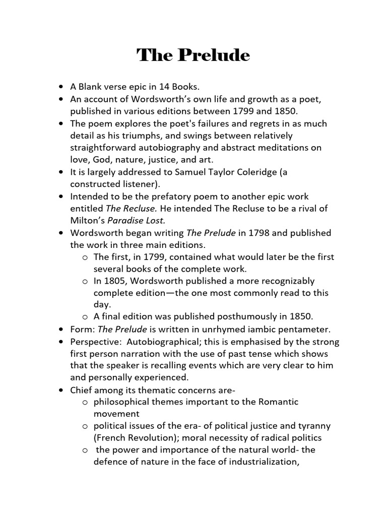 THE PRELUDE | PDF