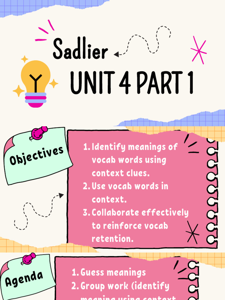 Sadlier Unit 4 Part 1 (1) | PDF | Part Of Speech | Adjective